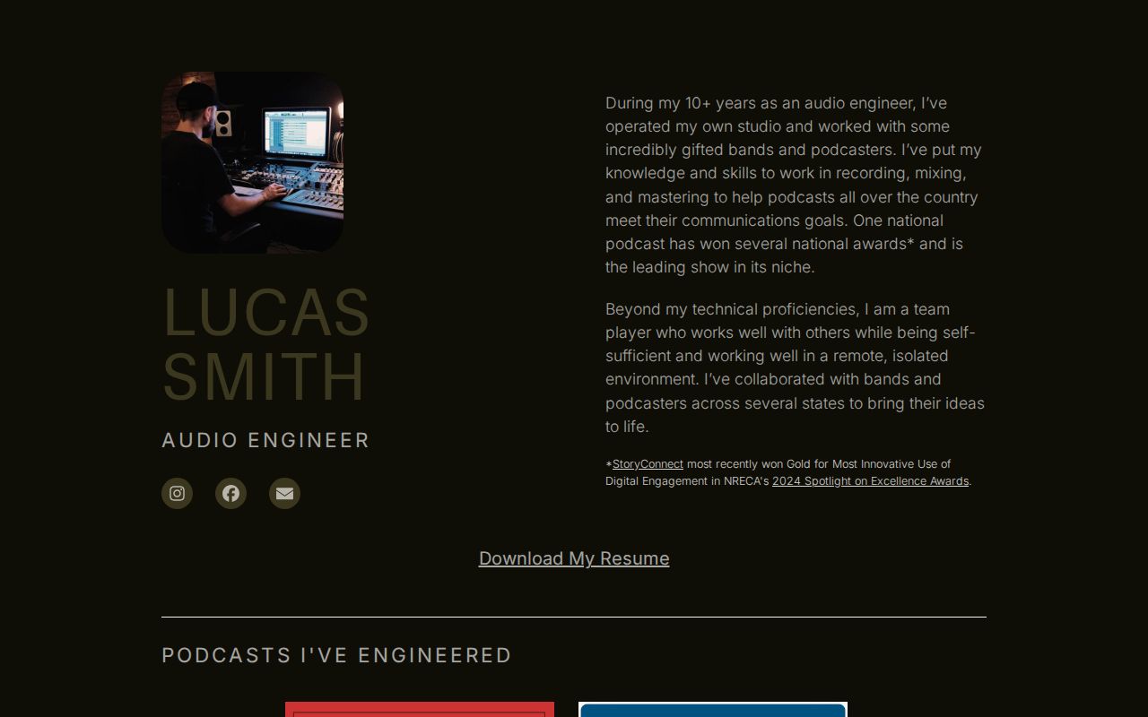 Lucas Smith Audio Engineer